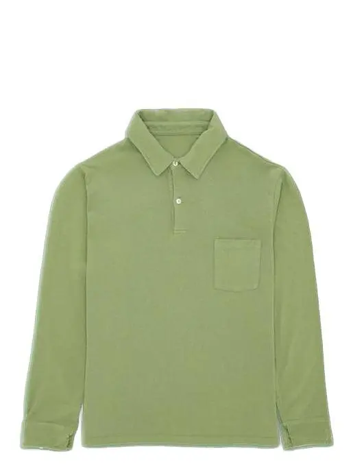 FORTELA Missouril Long Sleeve Cotton Polo - Green