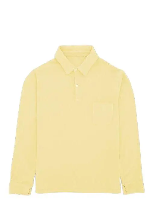 FORTELA Missouril Long Sleeve Cotton Polo - Yellow