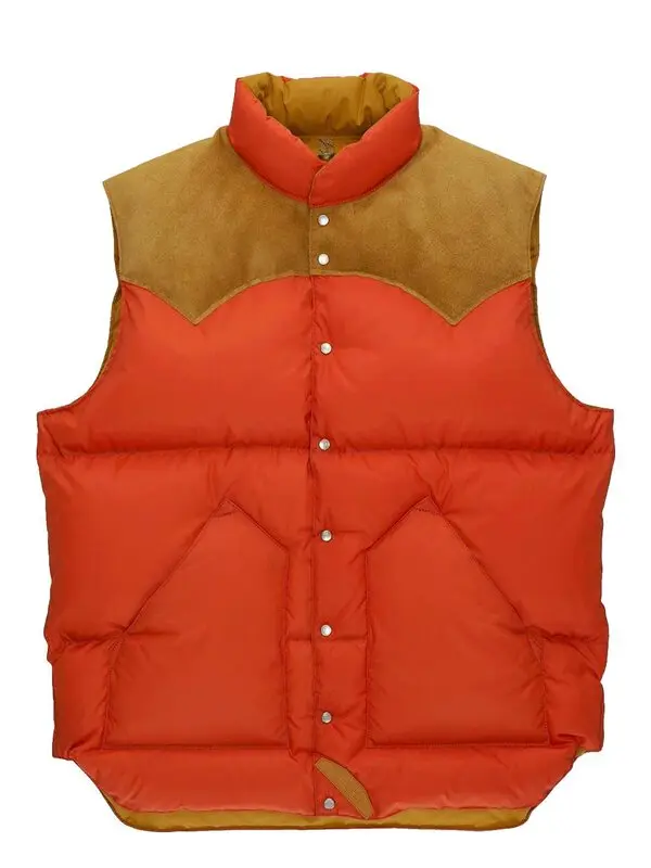 FORTELA Down Feather Sleeveless Vest - Orange