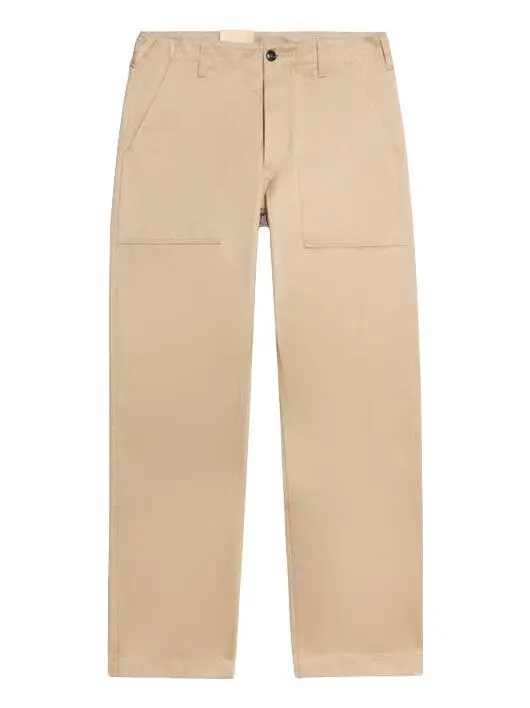 FORTELA Heavyweight Cotton Gabardine Fatigue Trousers - Ecru