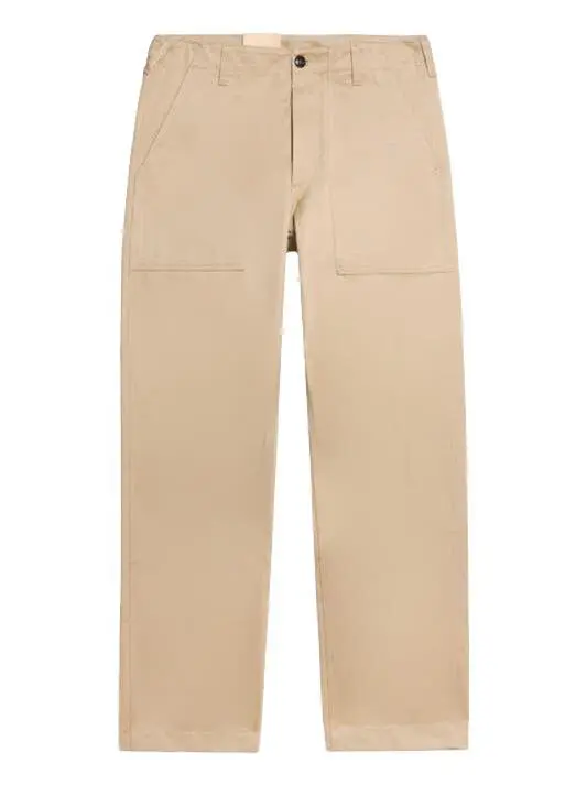 FORTELA Heavyweight Cotton Gabardine Fatigue Trousers - Natural