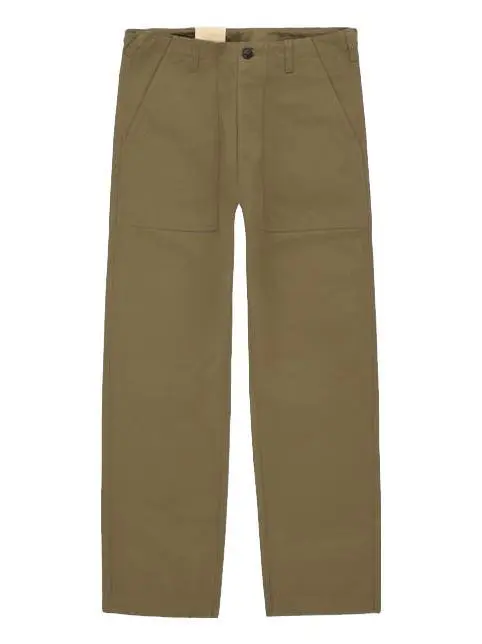 FORTELA Heavyweight Cotton Gabardine Fatigue Trousers - Olive
