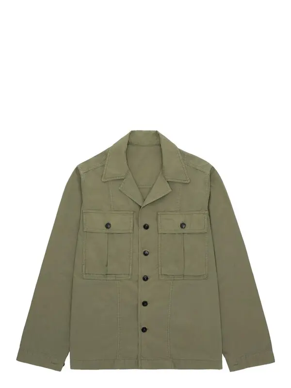 FORTELA Solomon Twill Cotton Overshirt - Sage
