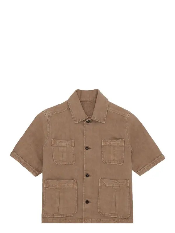 FORTELA Safari Short Sleeve Linen Shirt - Mou