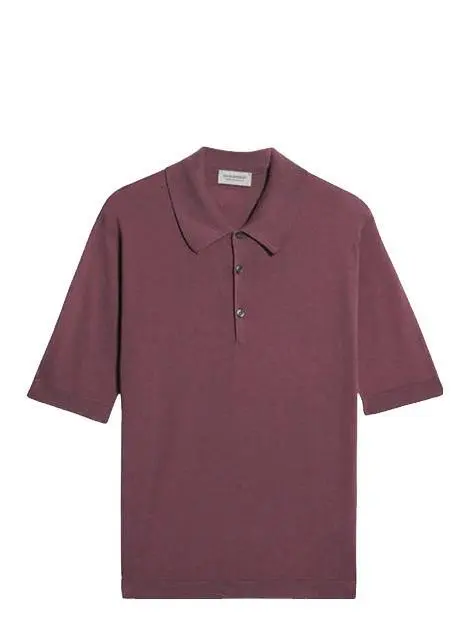 FORTELA Isis Short Sleeve Knit Polo - Burgundy