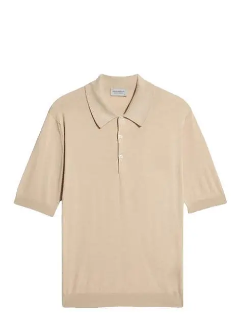 FORTELA Isis Short Sleeve Knit Polo - Light Beige
