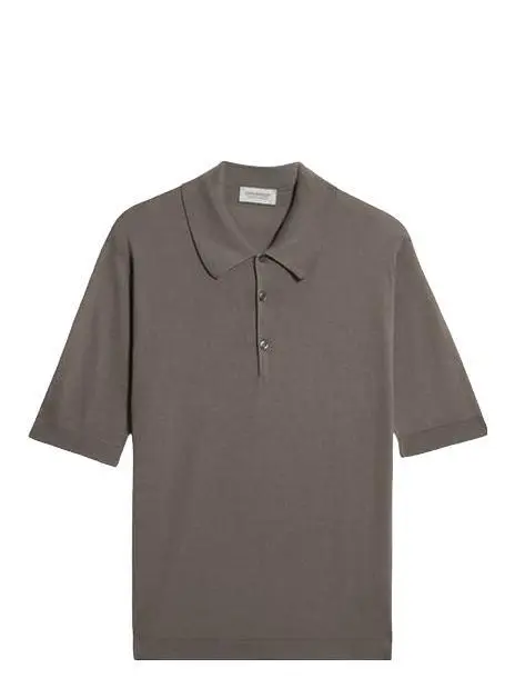 FORTELA Isis Short Sleeve Knit Polo - Light Brown