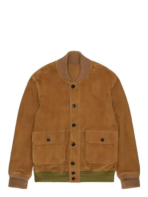 FORTELA Cruiser Suede Bomber Jacket - Camel