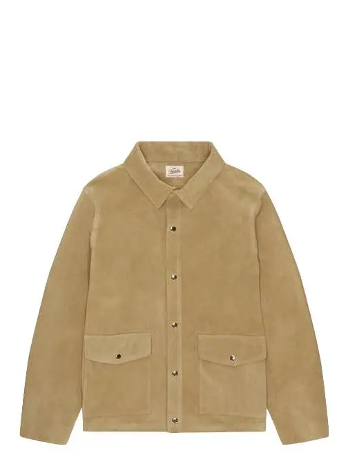 FORTELA Welder Suede Leather Jacket - Beige
