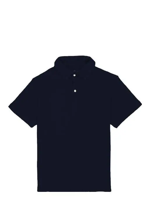 FORTELA Missourim Waffle Jersey Short Sleeve Polo - Navy Blue