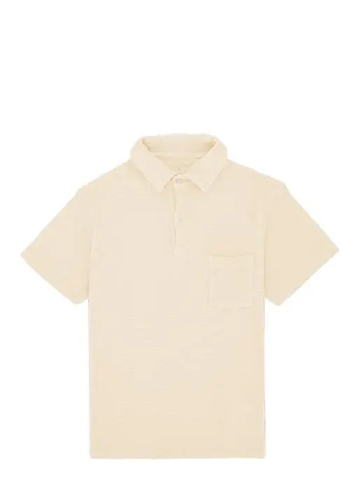 FORTELA Missourim Waffle Jersey Short Sleeve Polo - Off White