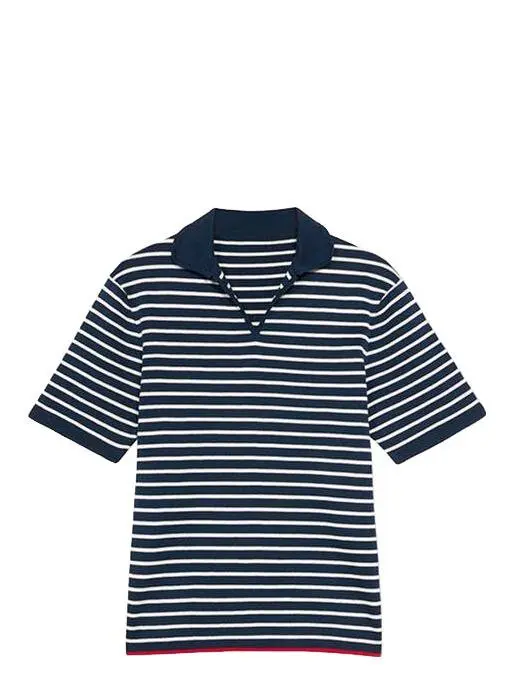 FORTELA Andy Polo Short Ribbed Sleeve - Blue