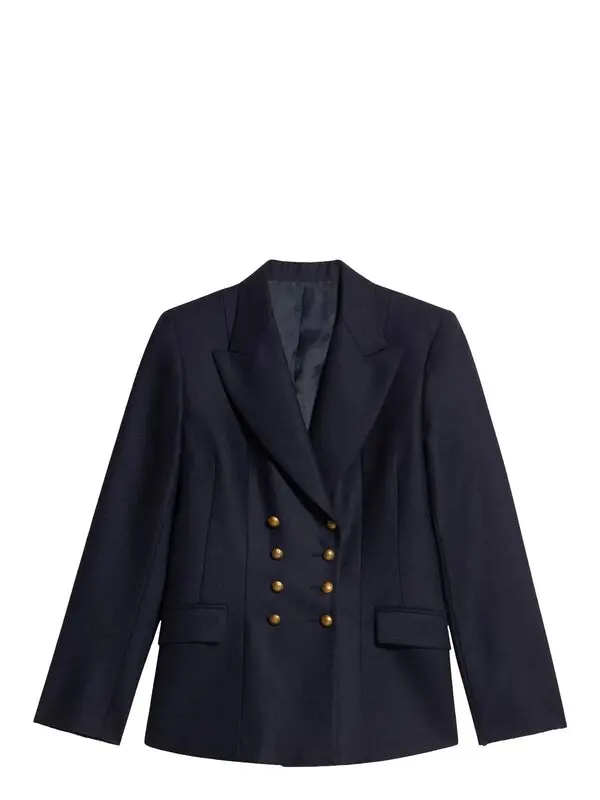 FORTELA Laureen Classic Double-breasted Wool Jacket - Blue