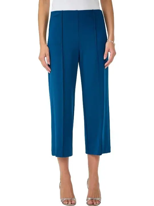 Trina Turk Santo Ponte Cropped Wide Leg Pant - Burle Blue