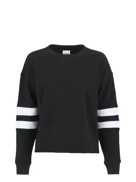 LEZAT Gilda Organic Cotton Varsity Sweatshirt - Black