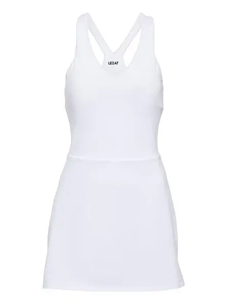 LEZAT Isla Racerback Organic Cotton Sport Dress - White
