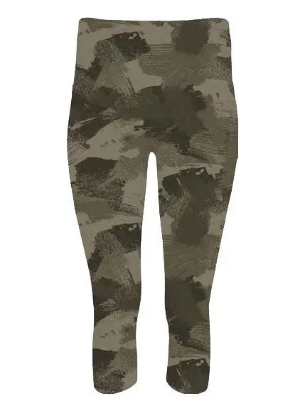 LEZAT Mae Organic Cotton High Waisted Capri Legging - Camo Brush