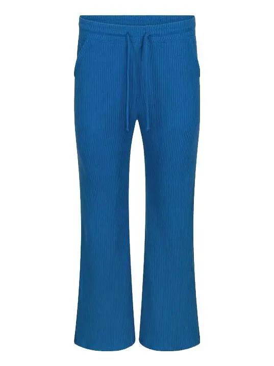 LEZAT Jules Waffle Knit Organic Cotton Drawstring Pant - Marine