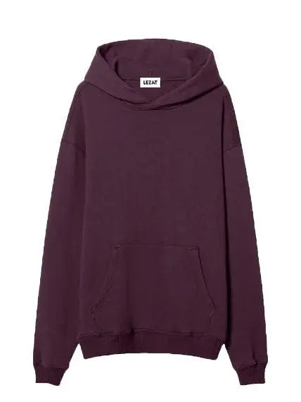 LEZAT Juno Organic Cotton Oversized Heavyweight Hoodie Sweatshirt - Italian Plum