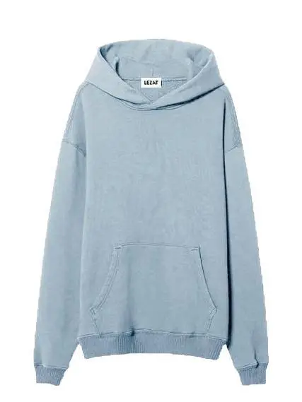 LEZAT Juno Organic Cotton Oversized Heavyweight Hoodie Sweatshirt - Winter Sky