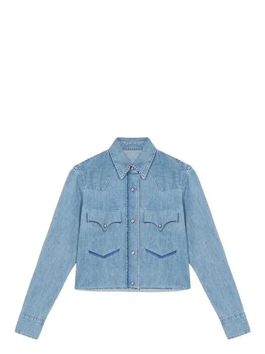 FORTELA Bleach Wash Denim Caracas Shirt - Pale Blue