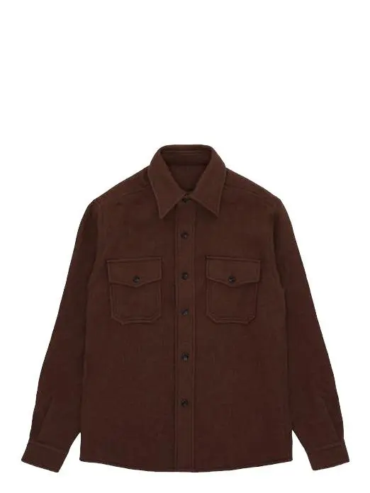 FORTELA Kenny Wool Overshirt - Brown