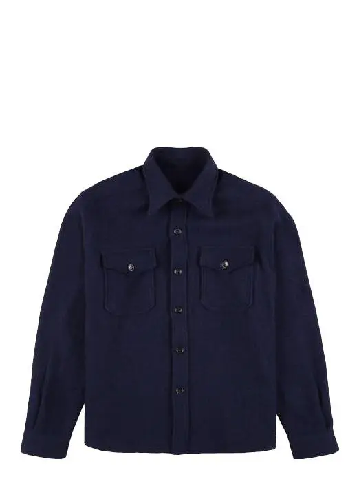 FORTELA Kenny Wool Overshirt - Navy