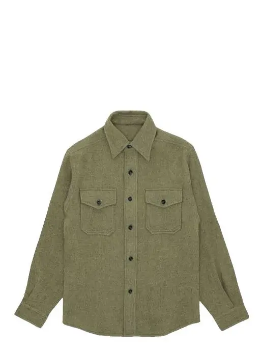 FORTELA Kenny Wool Overshirt - Sage Green