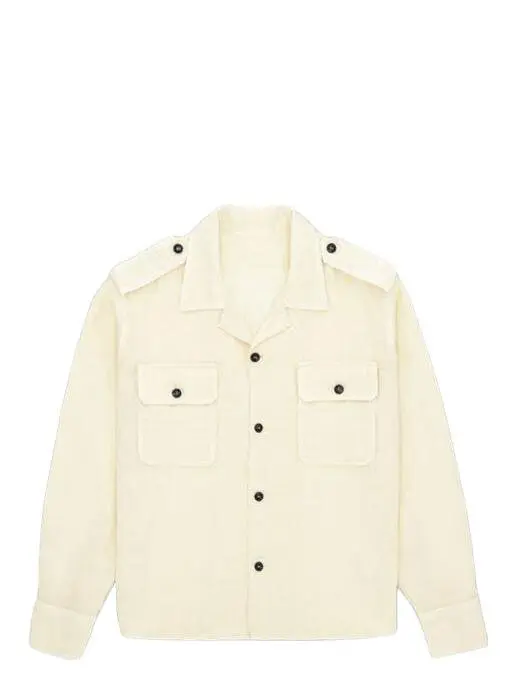 FORTELA Military Linen Shirt - Milk