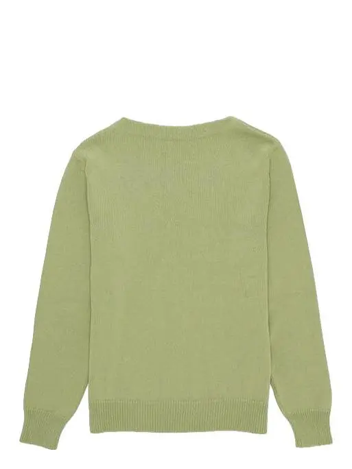 FORTELA Noah Cotton Crewneck Sweater - Kiwi