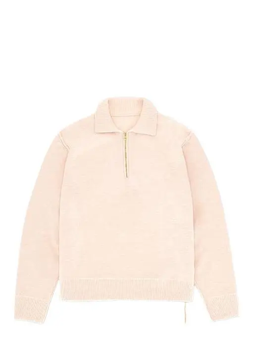FORTELA Yale Wool Sweater With Collar And Zip - Pink