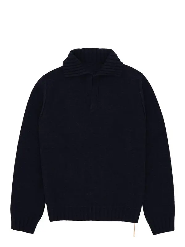 FORTELA Cornell V-neck Wool Sweater - Navy