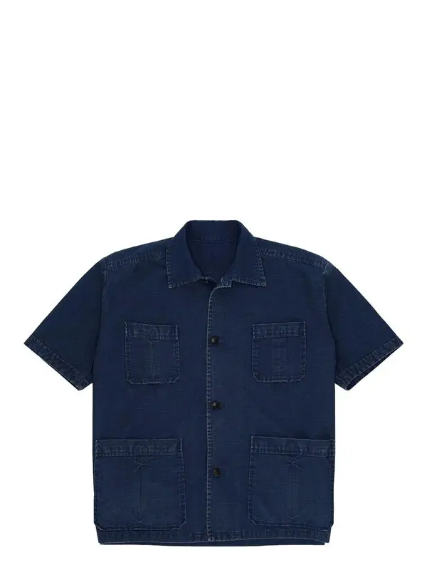 FORTELA Bohem Denim Short Sleeve Shirt - Indaco