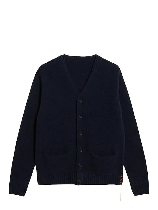 FORTELA Edmund Merino Wool Cardigan - Navy Blue