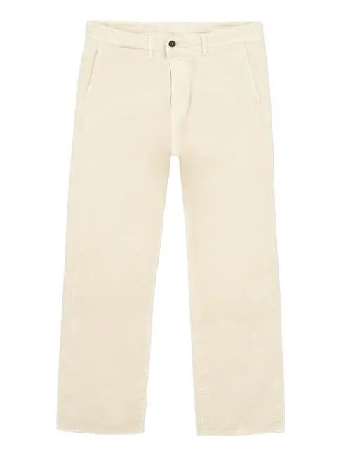 FORTELA Reno Herringbone Cotton Trousers - Off White