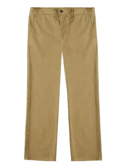 FORTELA Reno Herringbone Cotton Trousers - Olive Green