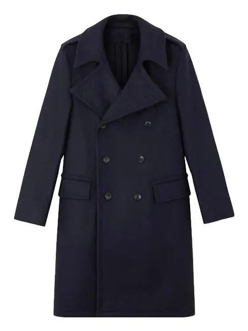FORTELA Winston Double-breasted Wool Coat - Blue