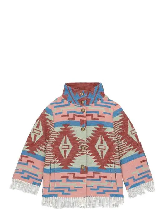 FORTELA Feather Navajo Cotton Cape - Nvj