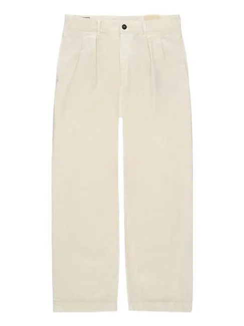FORTELA Cotton Pleated Trousers - Off White