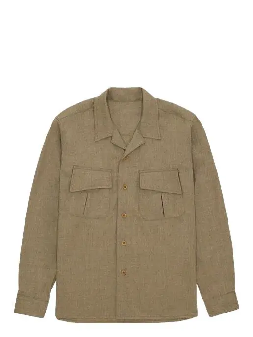 FORTELA Fox Virgin Wool Overshirt - Olive Green