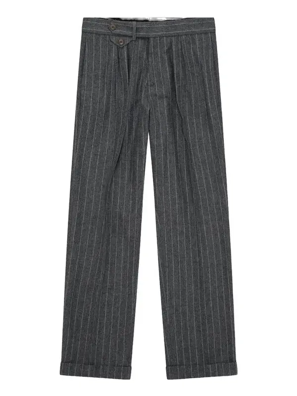 FORTELA Pinstripe Virgin Wool Trousers - Grey