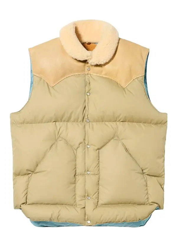 FORTELA Wool Gilet With Talon Zip And Patch Pockets - Tan