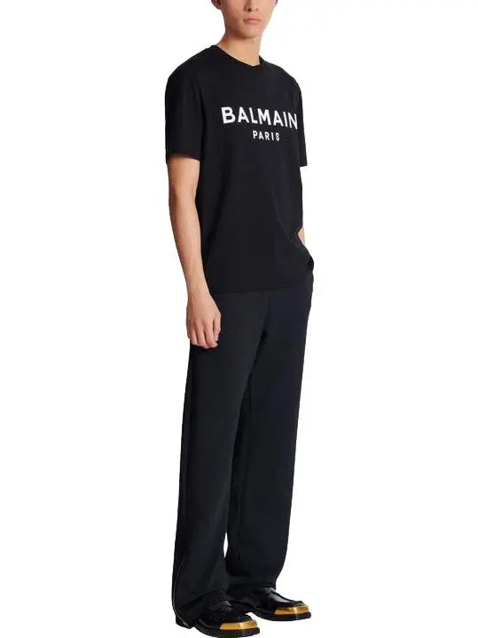Balmain Printed Cotton T-shirt - Black