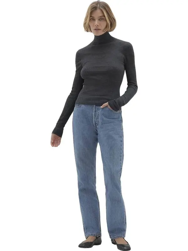 Naked Cashmere Fitted Cashmere Turtleneck - Charcoal