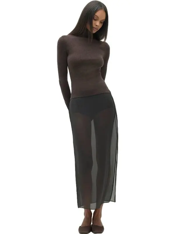Naked Cashmere Fitted Cashmere Turtleneck - Cocoa