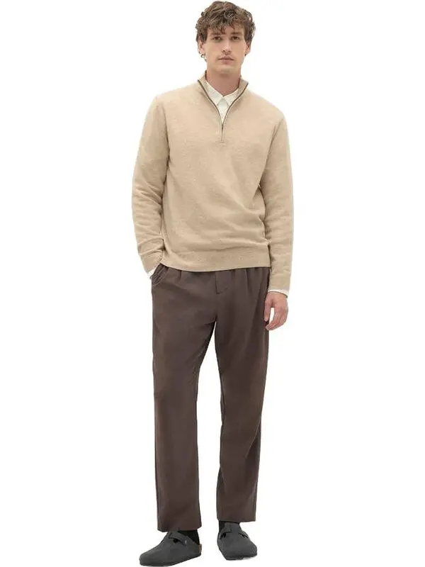 Naked Cashmere Phillip Cashmere Quarter-zip - Flax