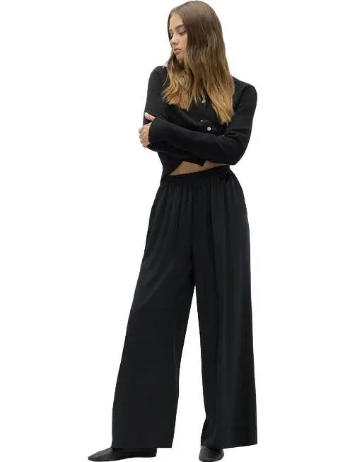 Naked Cashmere Evan Silk Wide-leg Pants - Black