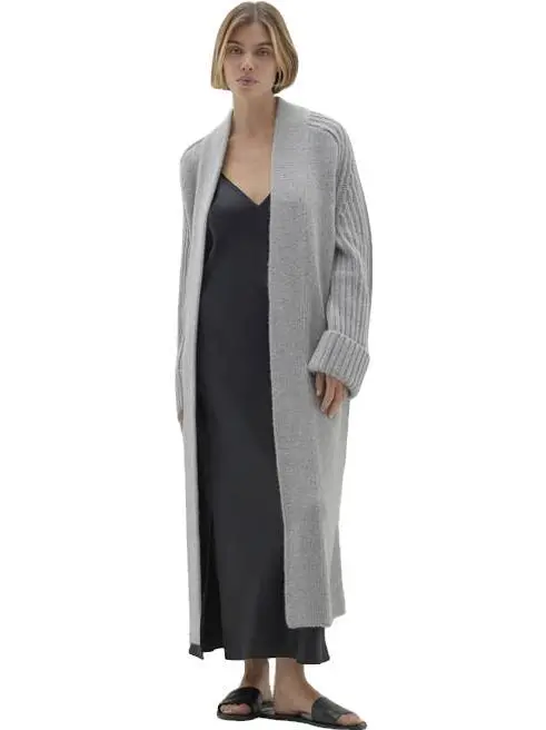 Naked Cashmere Lilyan Longline Cashmere Cardigan - Shadow Heather