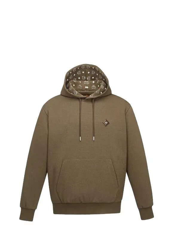 Mcm Essential Logo Patch Ponte Hoodie - Green