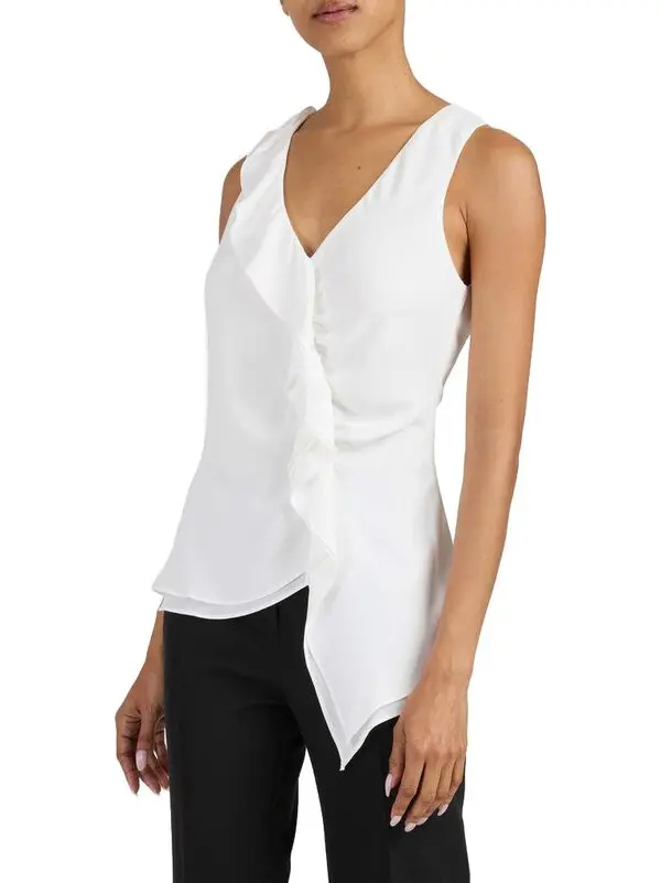Santorelli Tyra Sleeveless Top - Alabaster